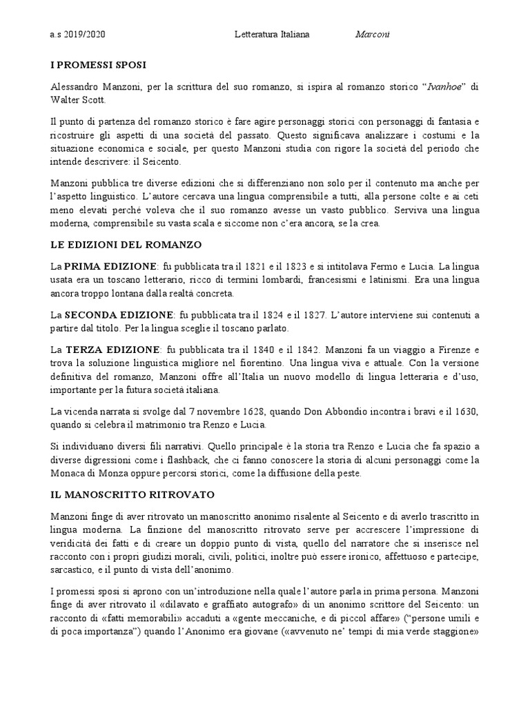 I Promessi Sposi | PDF