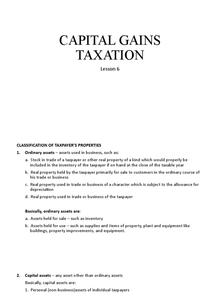 Capital Gains Taxation Guide | PDF | Capital Gains Tax | Stocks