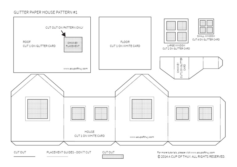 Glitter Paper House Pattern #1: Cut Out On Pattern Only | PDF