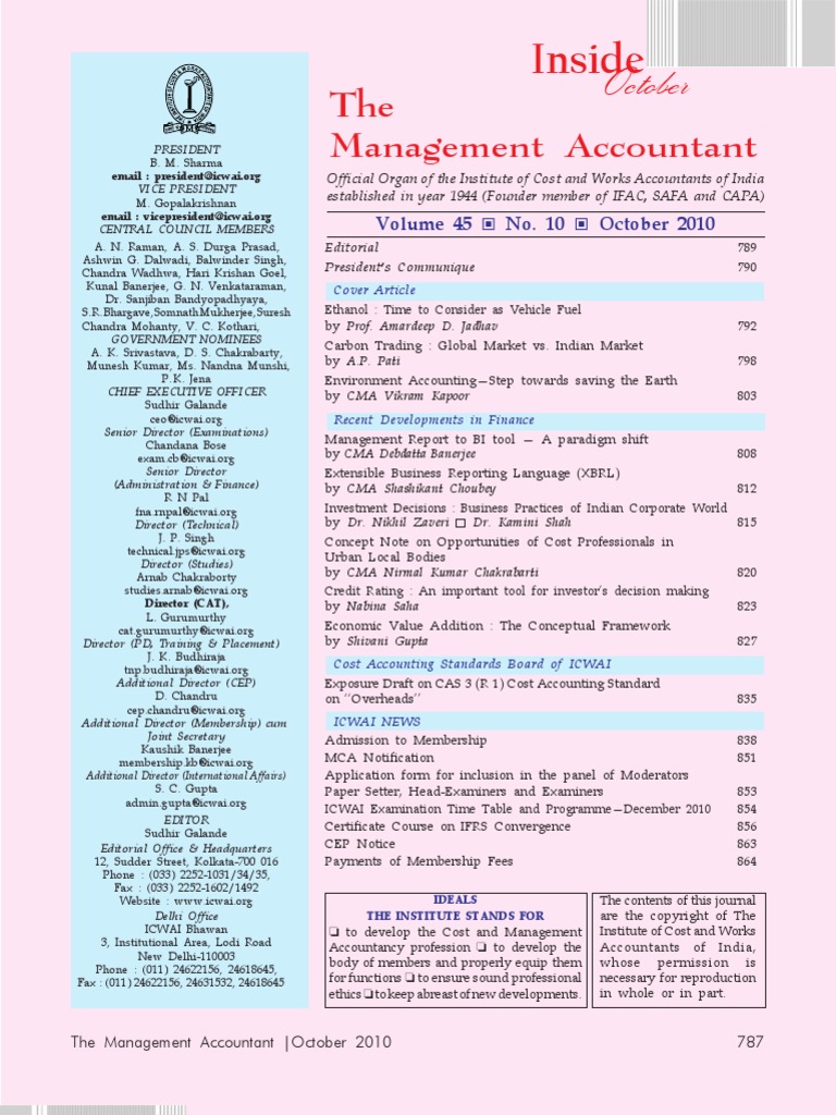53 Icwai October Issue 2010 | PDF | Gasoline | Ethanol Fuel