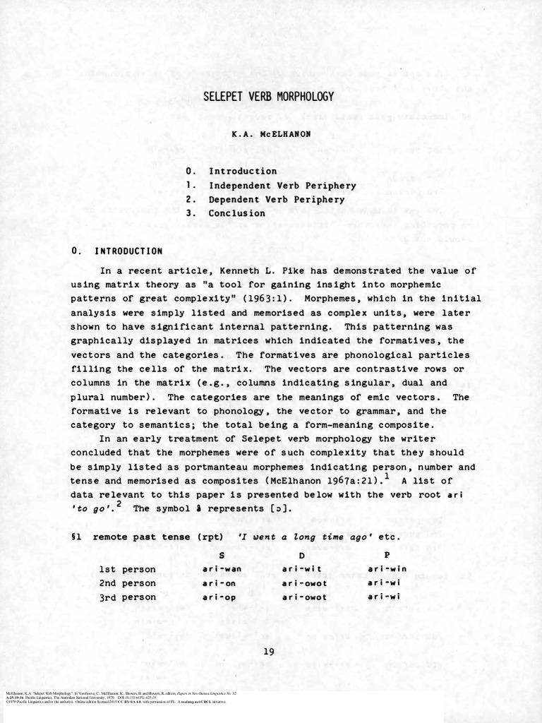 Selepet Verb Morphology | Download Free PDF | Syntactic Relationships | Grammar