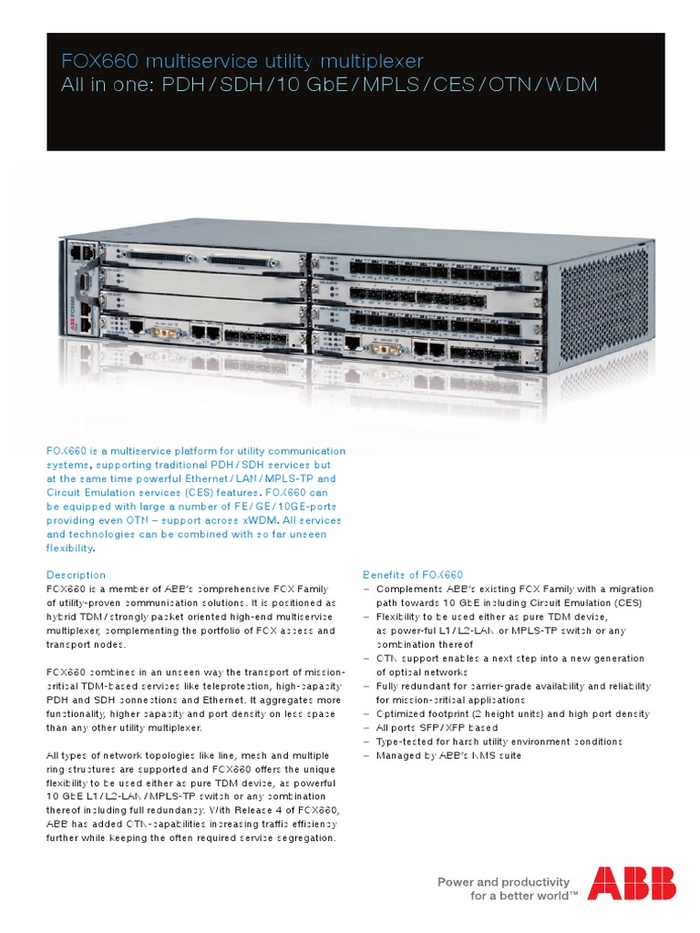 All in One: PDH / SDH / 10 Gbe / Mpls / Ces / Otn / WDM: FOX660 ...