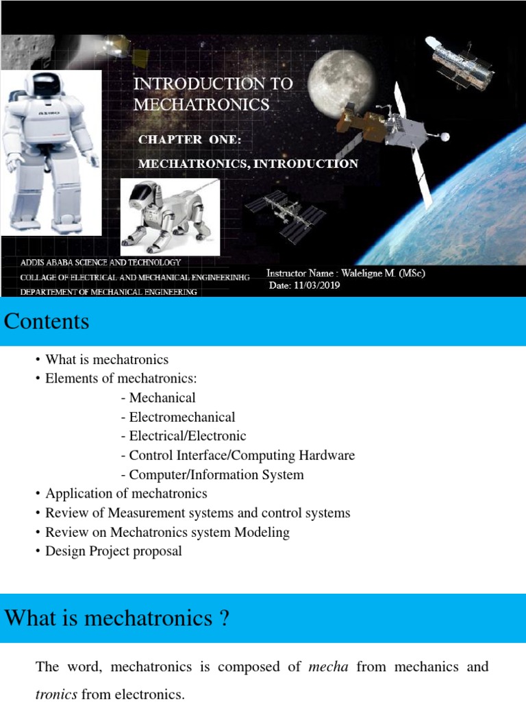 Mechatronics CHAPTER 1 | PDF | Control Theory | Control System