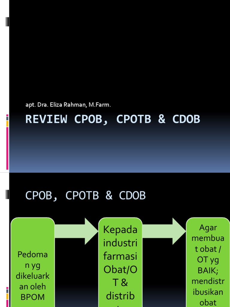 Review CPOB, CPOTB Dan CDOB | PDF