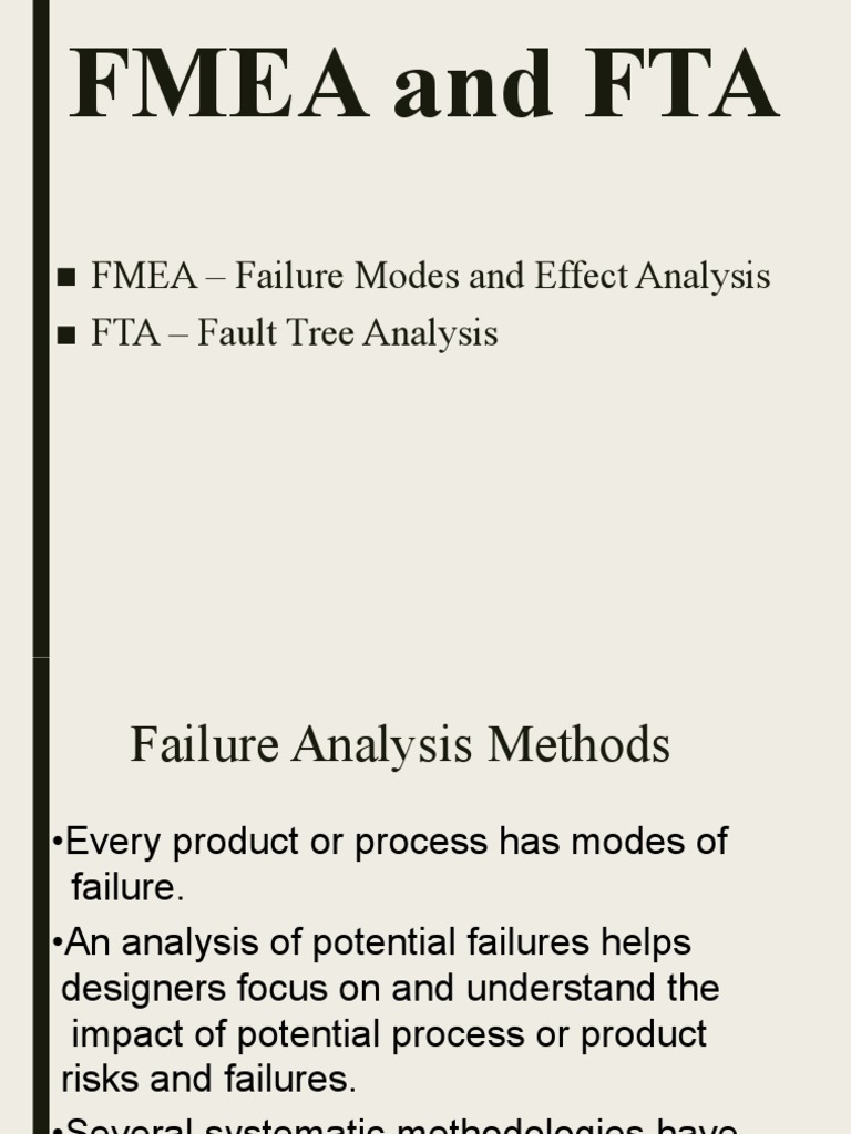 FMEA and FTA: Key Differences Explained | PDF | Analysis | Safety