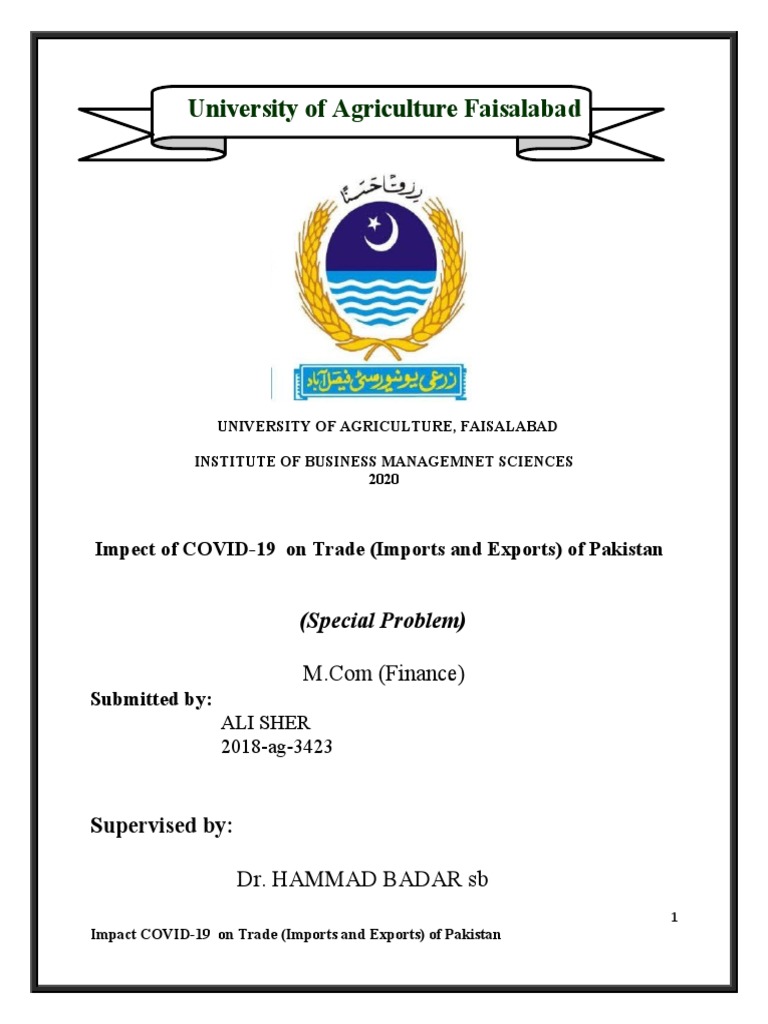 University of Agriculture Faisalabad: Supervised by | Download Free PDF ...
