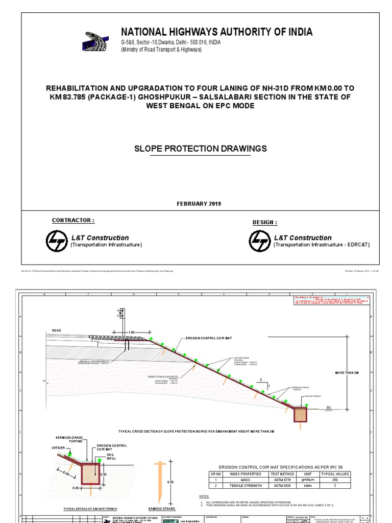 Slope Protection Design Drawings | PDF | Road | Civil Engineering