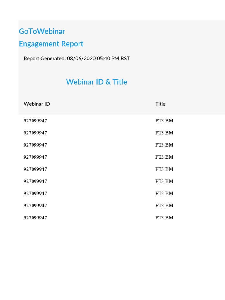 Engagement Report | PDF