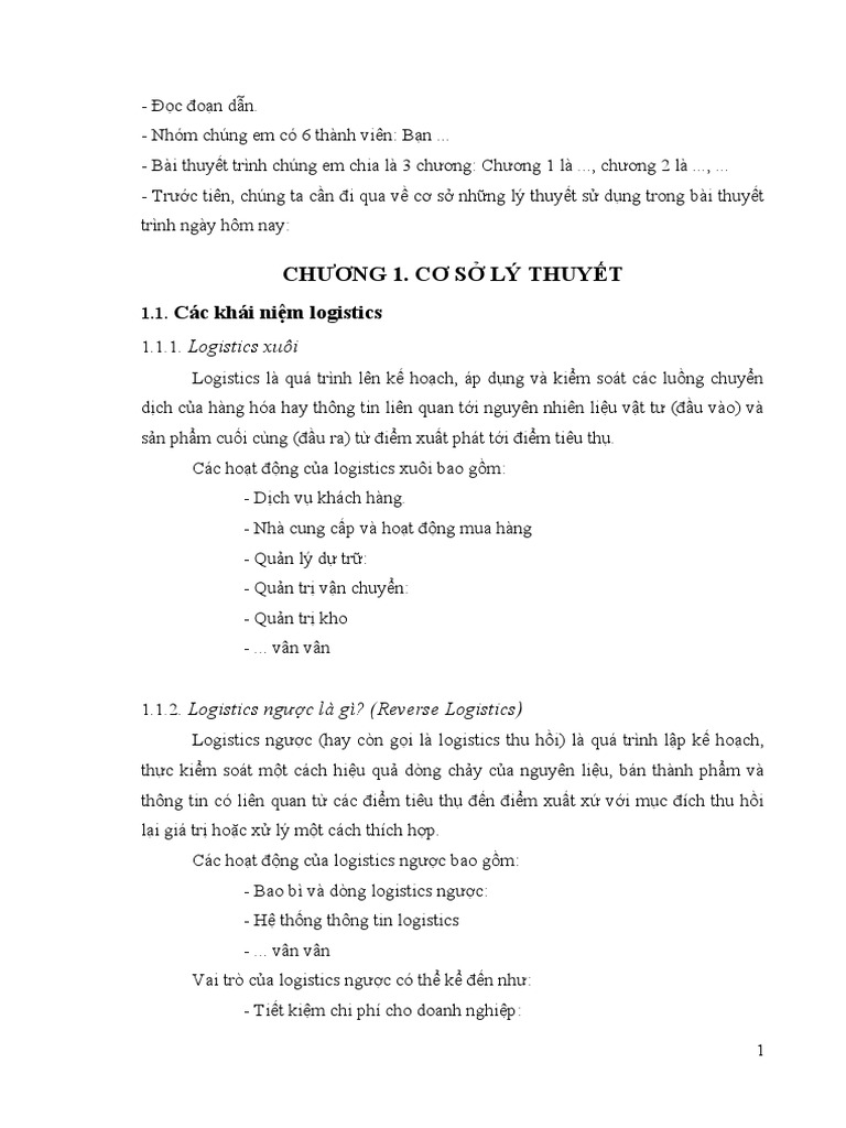 (Script) Logistics (Thao) | PDF