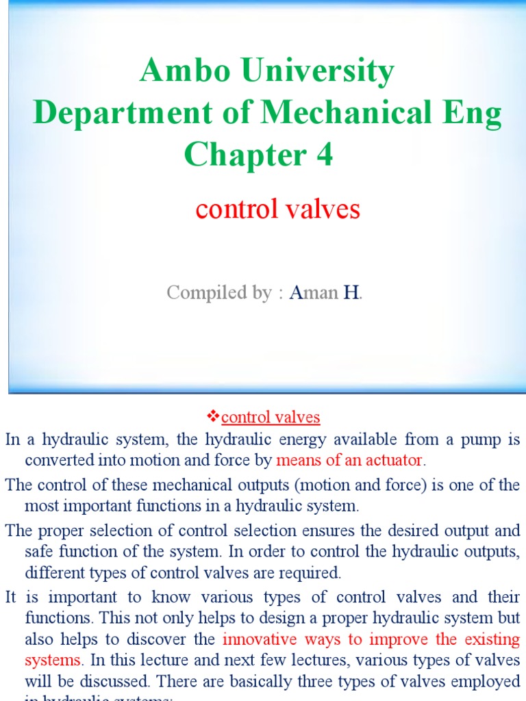 Chapter 4 Control Valve | PDF | Valve | Actuator