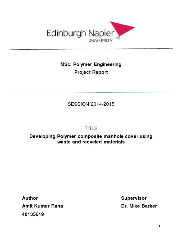 Project Report On The FRP Man Hole | Download Free PDF | Composite ...