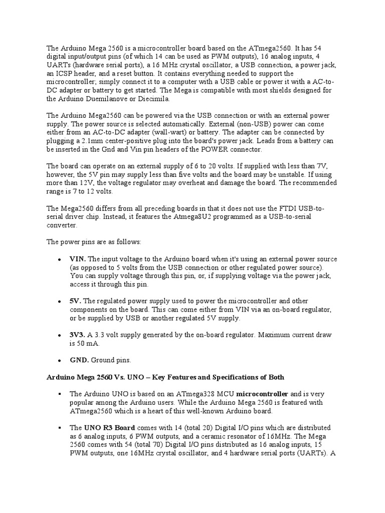 MCU Comparison | PDF | Arduino | Microcontroller