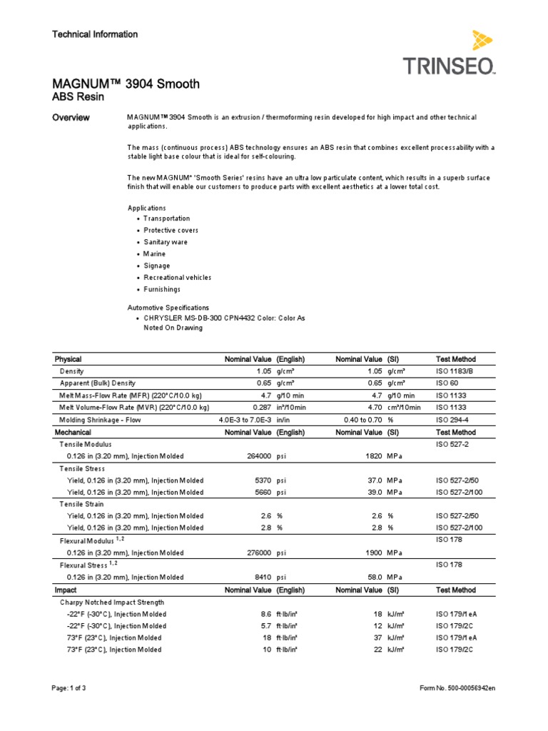 Magnum 3904 Smooth | PDF | Strength Of Materials | Pascal (Unit)