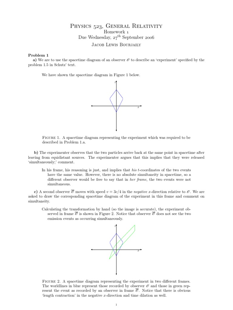 Physics, General Relativity: Homework Due Wednesday, September | PDF ...