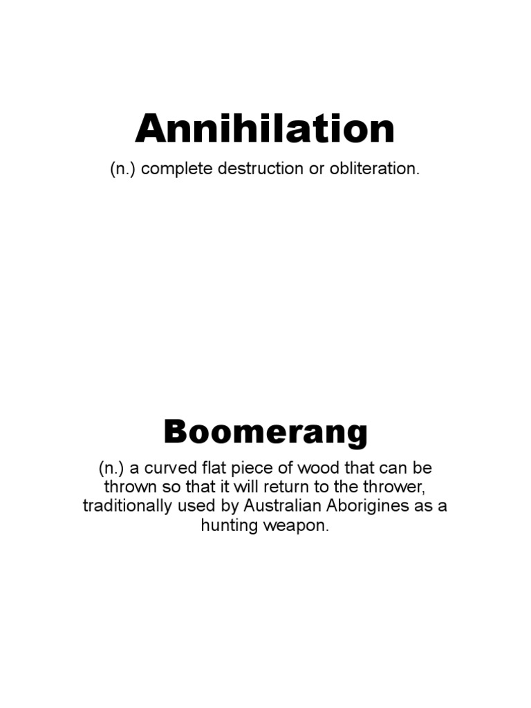 Annihilation Defined: Complete Destruction | PDF