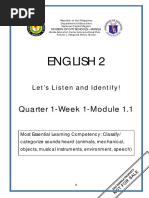 English2 - Q1 - Mod.1 - Classifying, Categorizing Sounds Heard PDF | PDF | Sound | Learning
