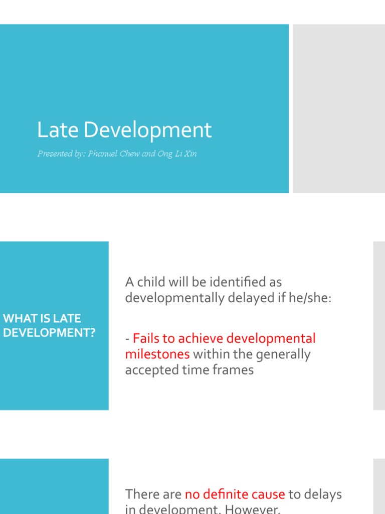Late Development: Presented By: Phanuel Chew and Ong Li Xin | PDF ...