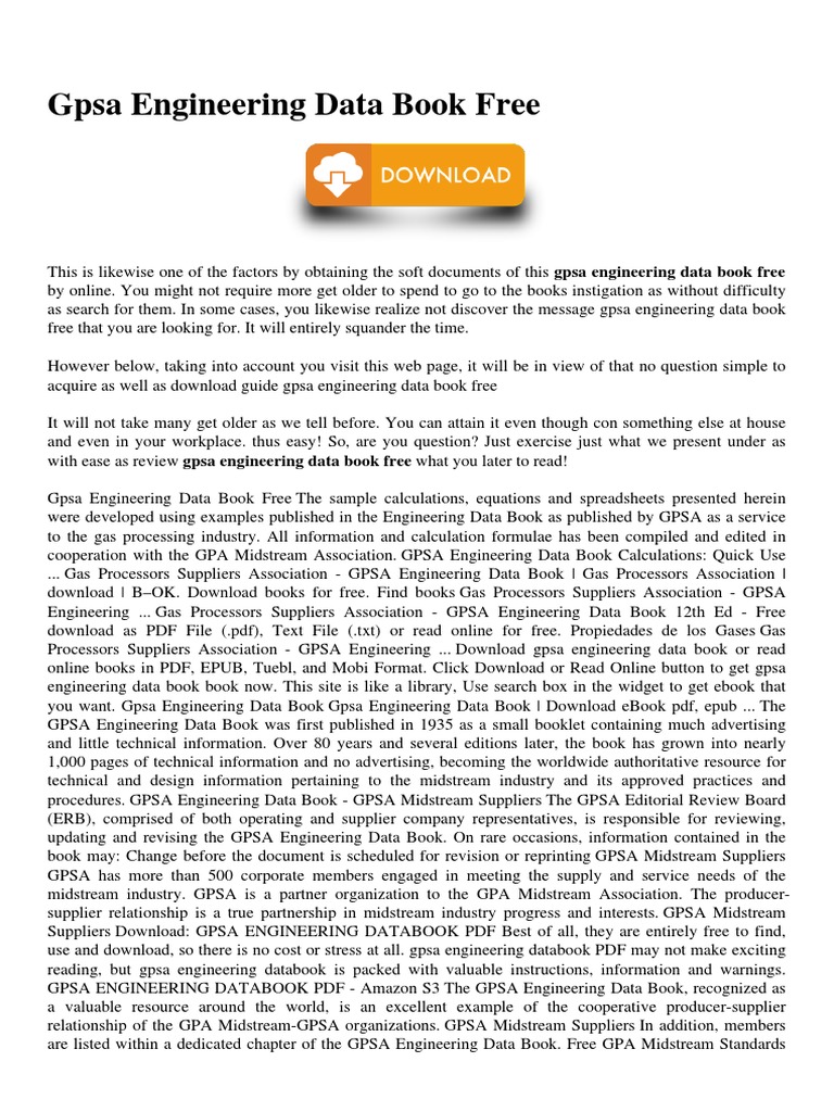 Gpsa Engineering Data Book Free PDF | PDF | Books | Digital Distribution
