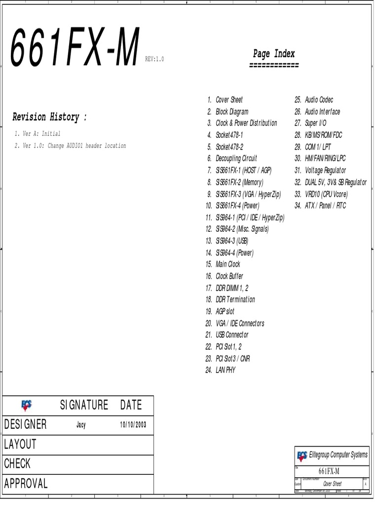 Ecs 661FX-M - Rev 1.0 | PDF | Usb | Ibm Pc Compatibles