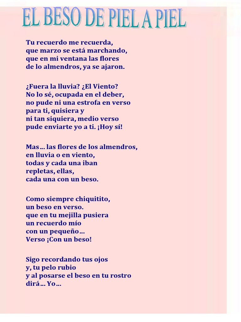 Poema de Recuerdos y Besos | PDF