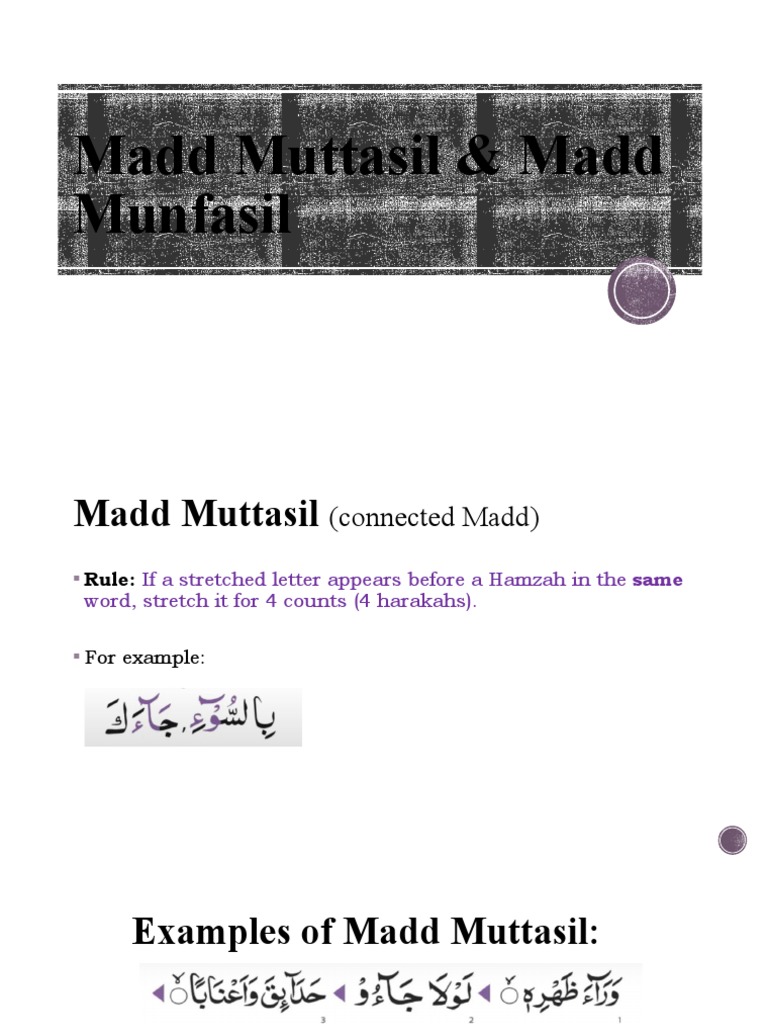 Madd Muttasil and Munfasil | PDF