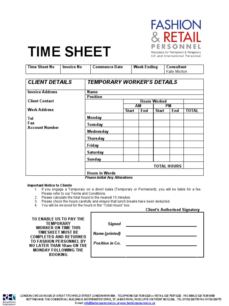 Time Sheet | PDF