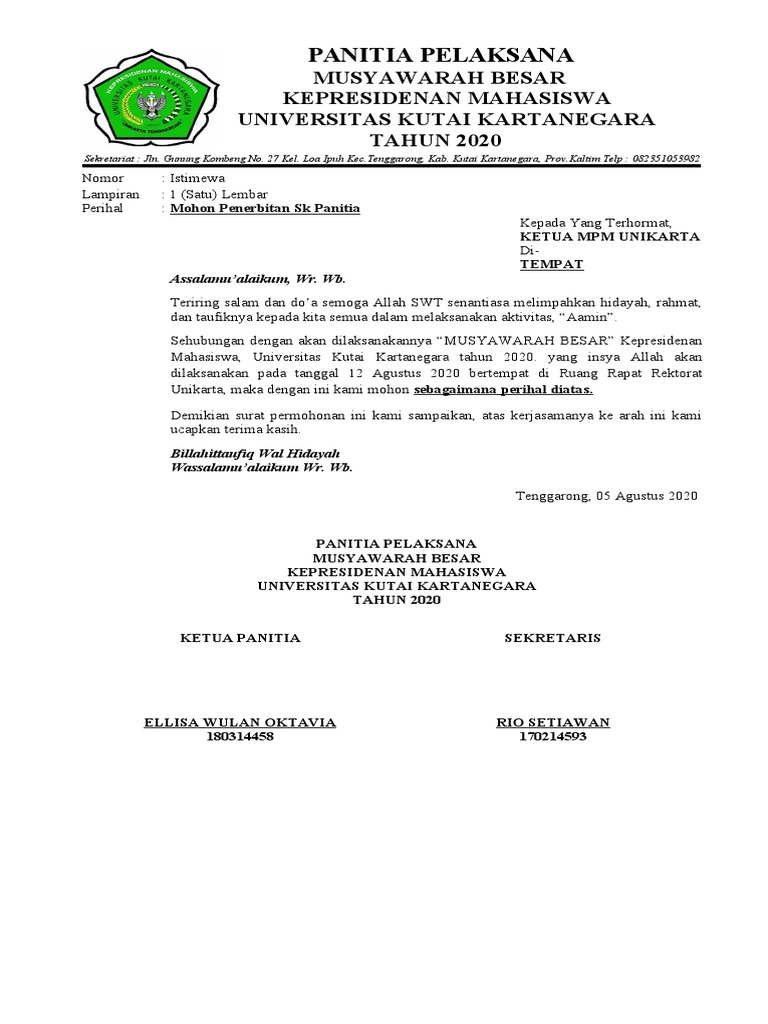 Permohonan SK MUBES KEPRESEMA | PDF