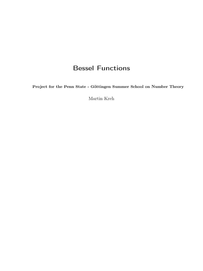 Bessel Function | PDF | Function (Mathematics) | Analysis