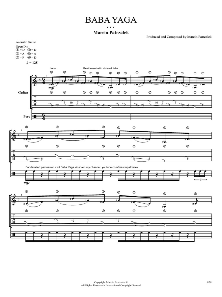 BABA YAGA - Marcin Patrzalek TAB | PDF | Guitars | Guitar Family ...
