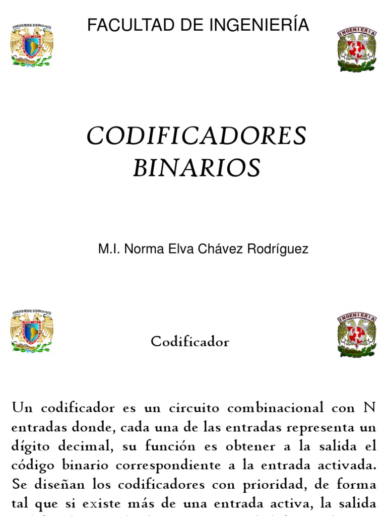 Diseño de Codificadores por Norma Chávez | PDF | Lógica matemática ...