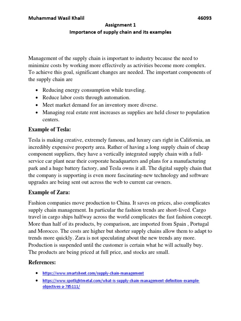SCM Assignment 1 | PDF | Supply Chain | Supply Chain Management