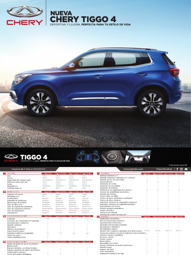 Ficha Técnica Tiggo 4 PDF | PDF