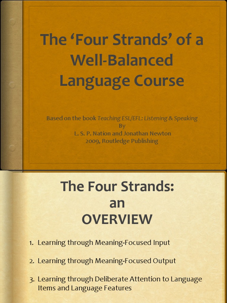 The Four Strands' of A Well-Balanced Language Course | PDF | Fluency ...