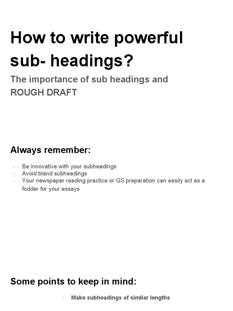 How To Write Powerful Sub-Headings?: The Importance of Sub Headings and ...