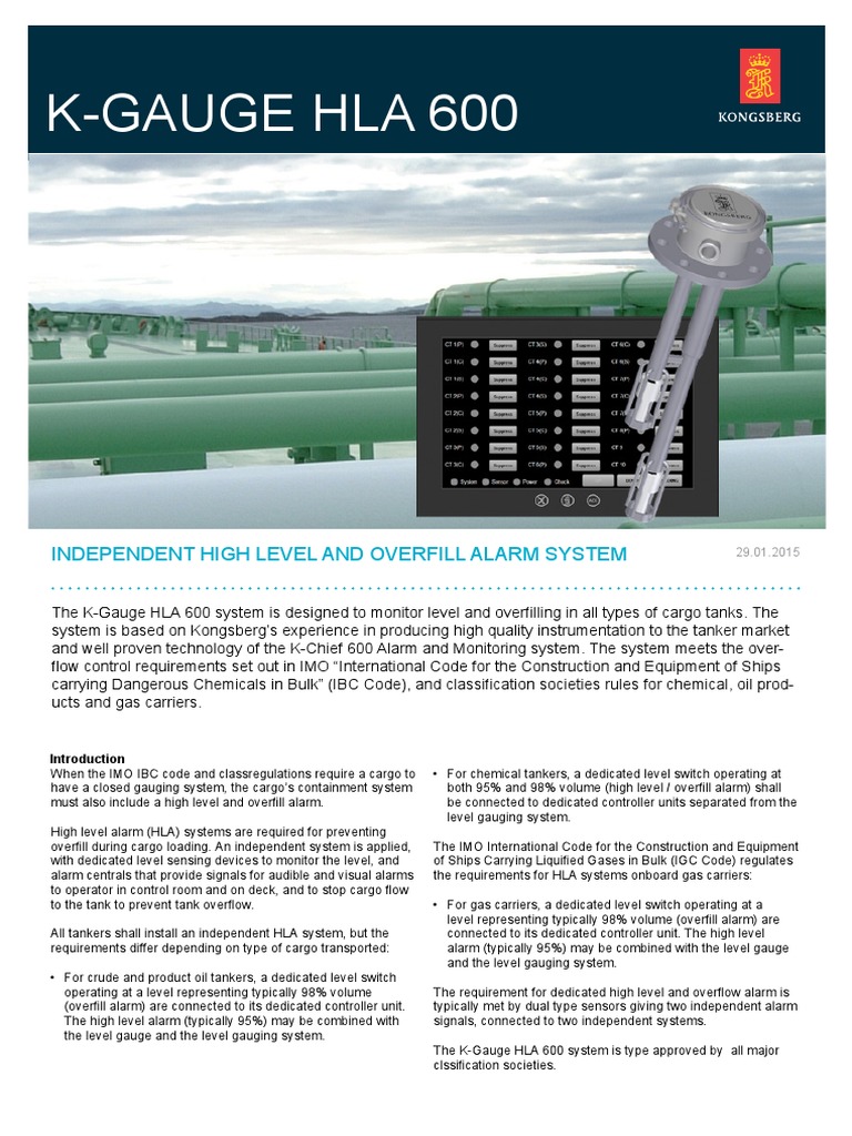 K-Gauge Hla 600: Independent High Level and Overfill Alarm System | PDF ...