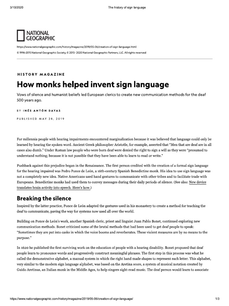 How Monks Helped Invent Sign Language | PDF