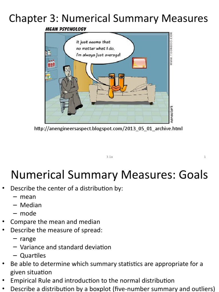 Chapter 3: Numerical Summary Measures | PDF | Quartile | Outlier