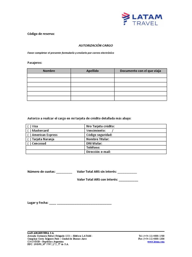 Formulario PAN | PDF