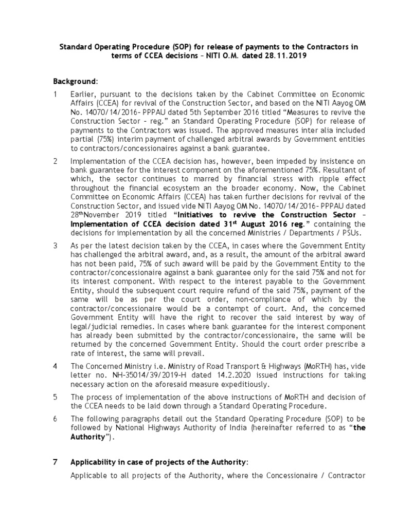 Revised Standard Operating Procedure | PDF | Guarantee | Breach Of Contract