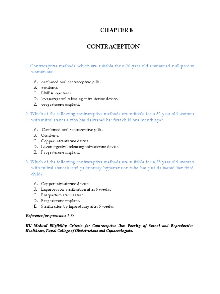 Contraception | PDF | Birth Control | Combined Oral Contraceptive Pill