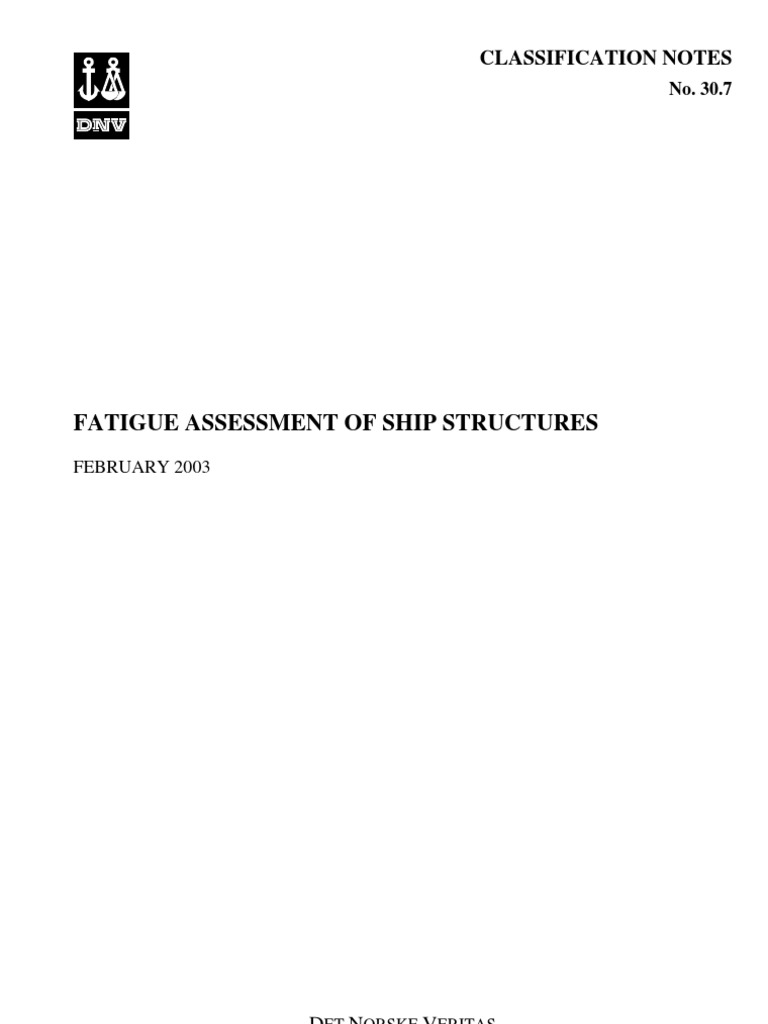 Fatigue Assessment of Ship Structures | PDF | Fatigue (Material ...
