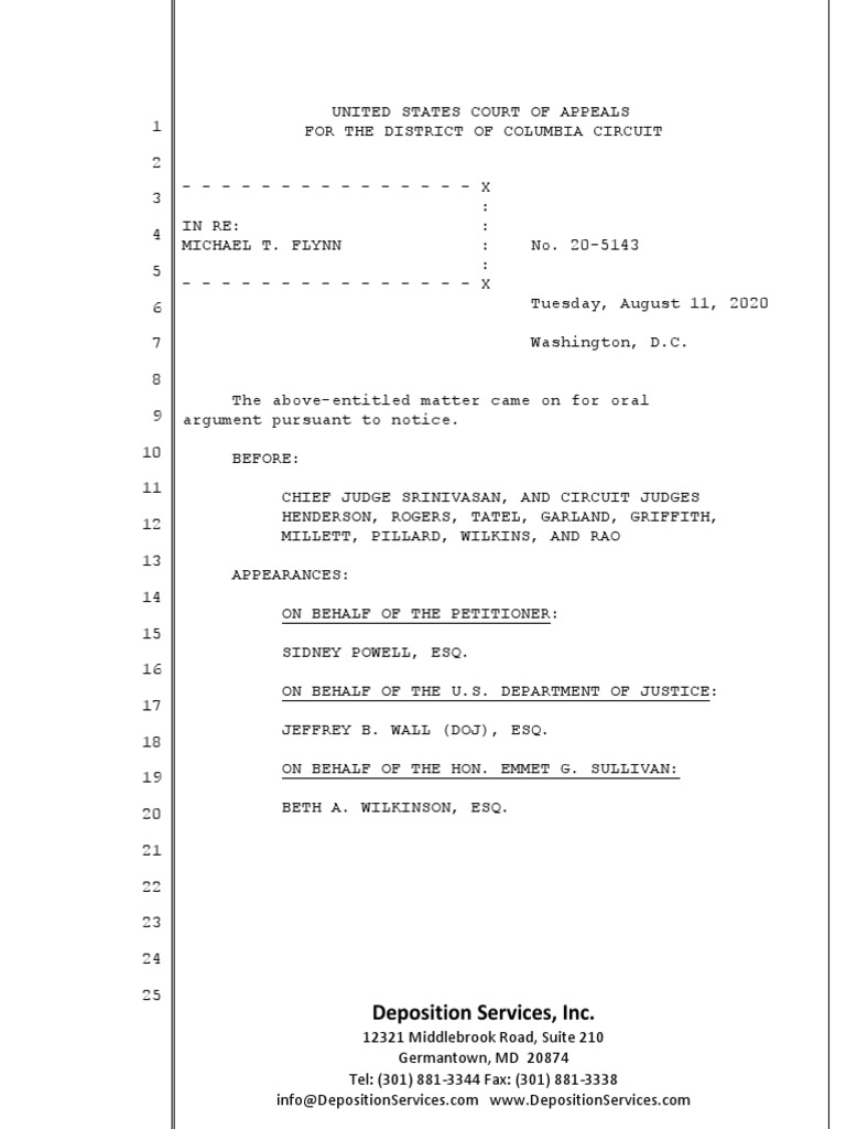 Flynn Appeals Court Transcript - DC Circuit Arguments | Download Free ...