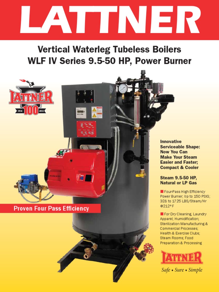 Vertical Waterleg Tubeless Boilers WLF IV Series 9.5-50 HP, Power ...