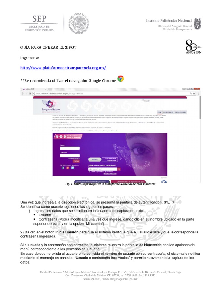 Guia SIPOT | PDF | Contraseña | Usuario (informática)