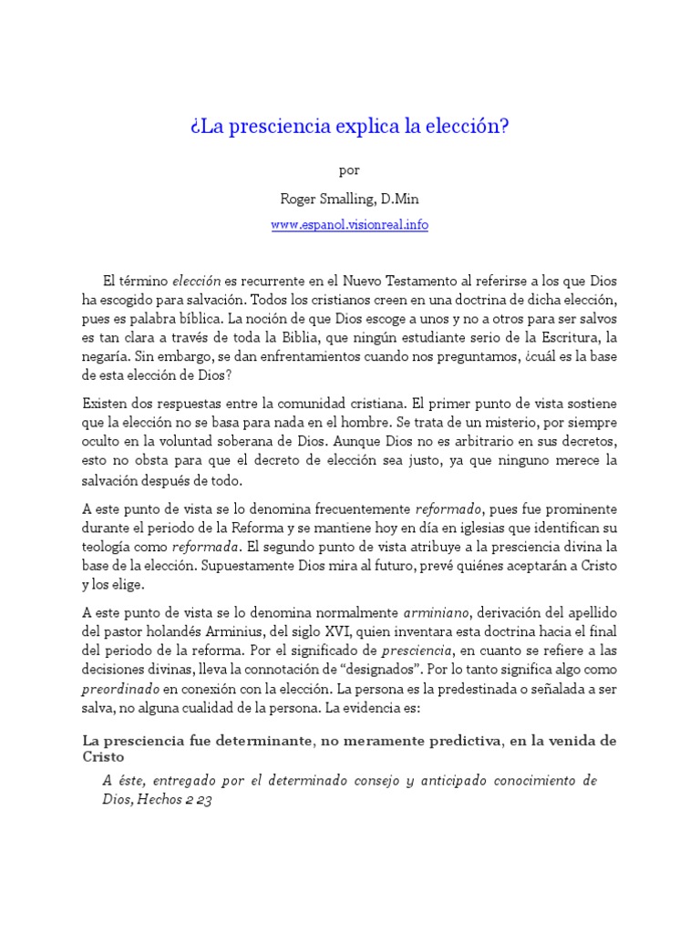 Presciencia | PDF | Biblia | Salvación
