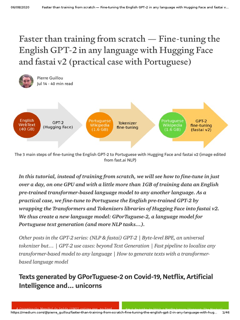 Faster Than Training From Scratch - Fine-Tuning The English GPT-2 in Any Language With Hugging ...