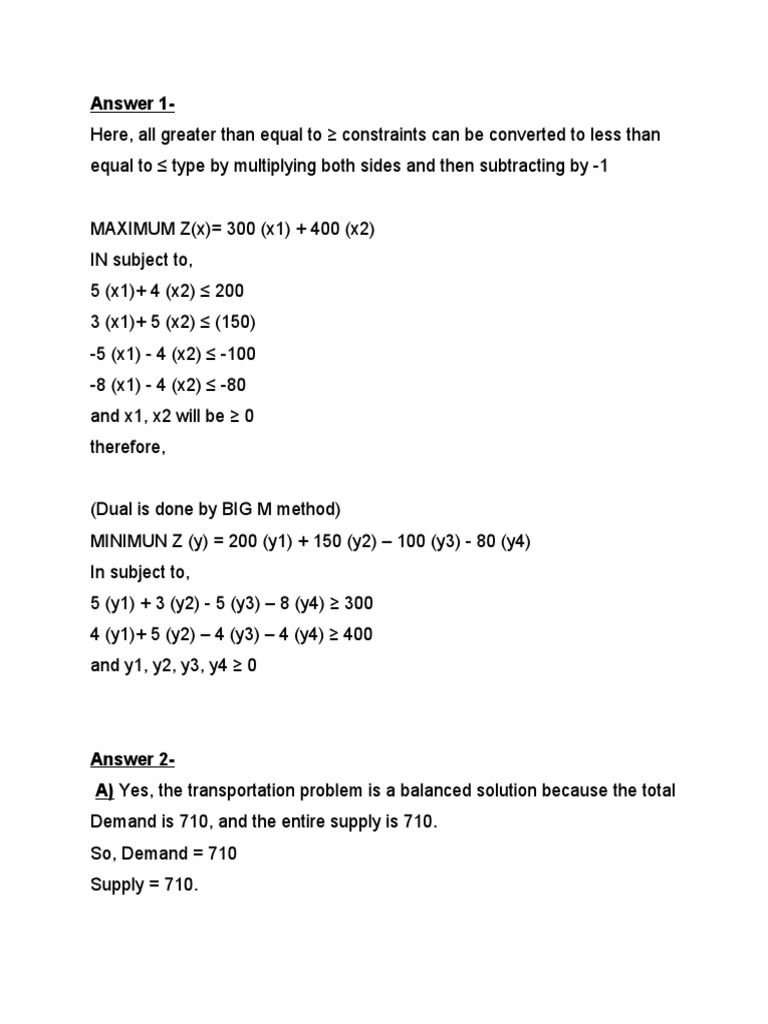 Answer 1 | PDF | Applied Mathematics | Teaching Mathematics