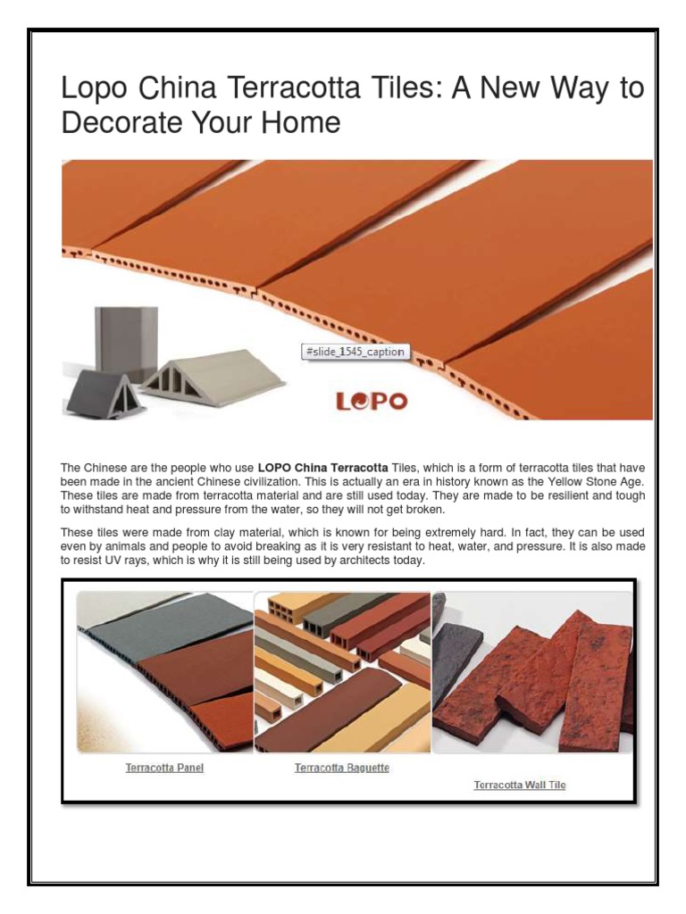 Home Decor with Lopo Terracotta Tiles | PDF | Tile | Building Materials