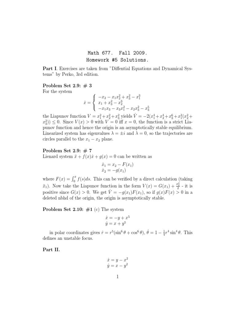 Math 677. Fall 2009. Homework #5 Solutions | PDF | Teaching Methods ...