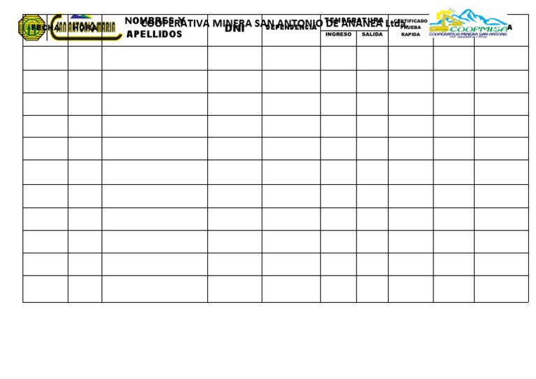 Formato Garita | PDF